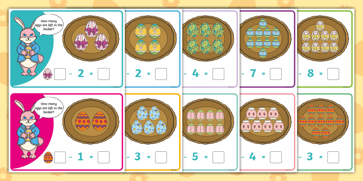 👉 Easter Egg Subtraction Cards (teacher made) - Twinkl