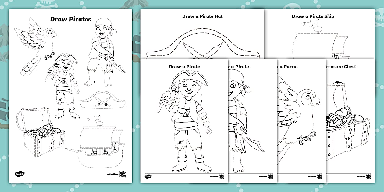EYFS Draw Pirates Pencil Control Activity Pack | Twinkl