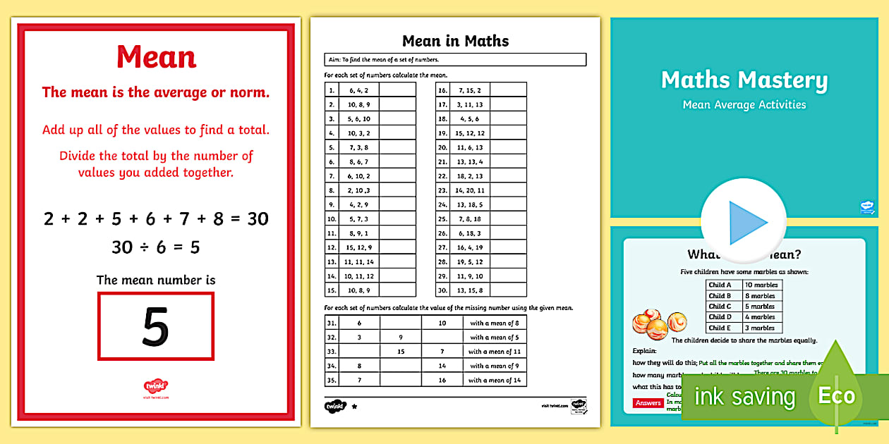Year 6 What is the Mean in Maths Resource Pack - Twinkl