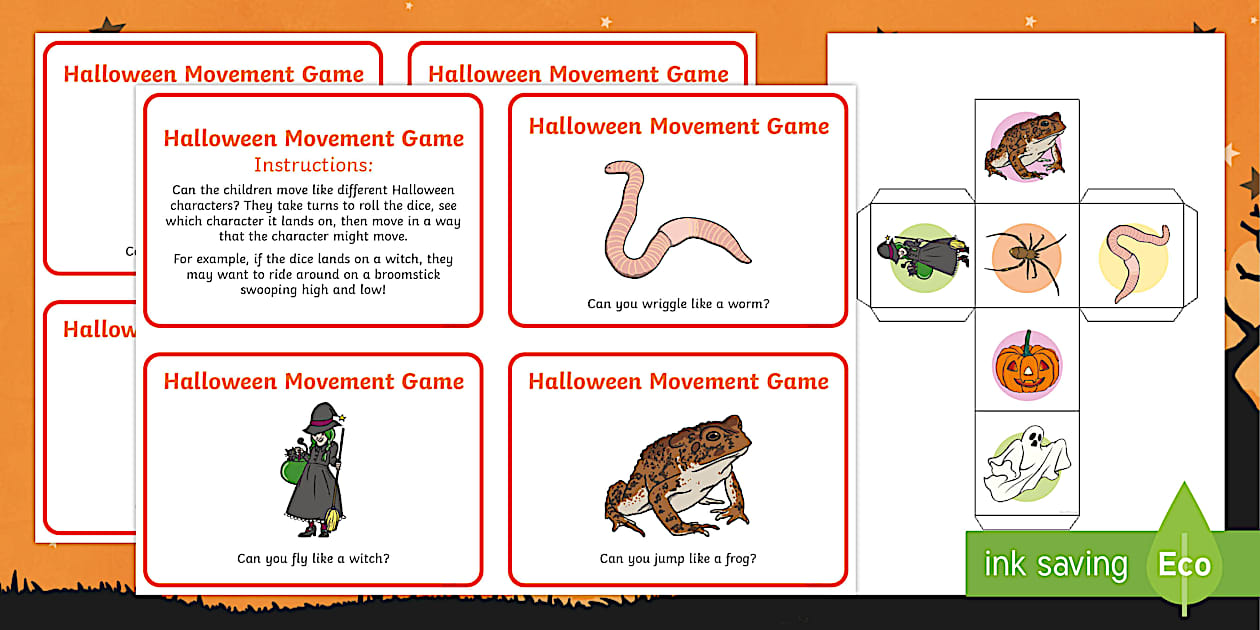 Black and White Halloween Movement Game (professor feito)