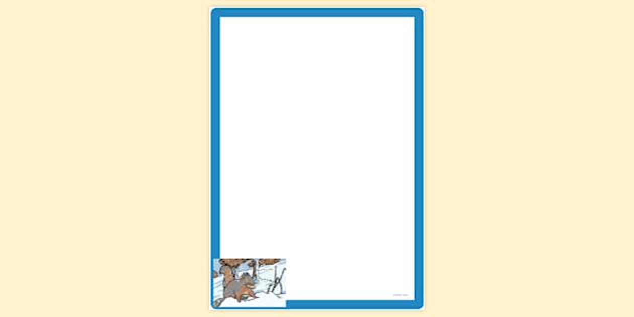 Simple Blank Animals in Winter Page Border | Page Borders | Twinkl