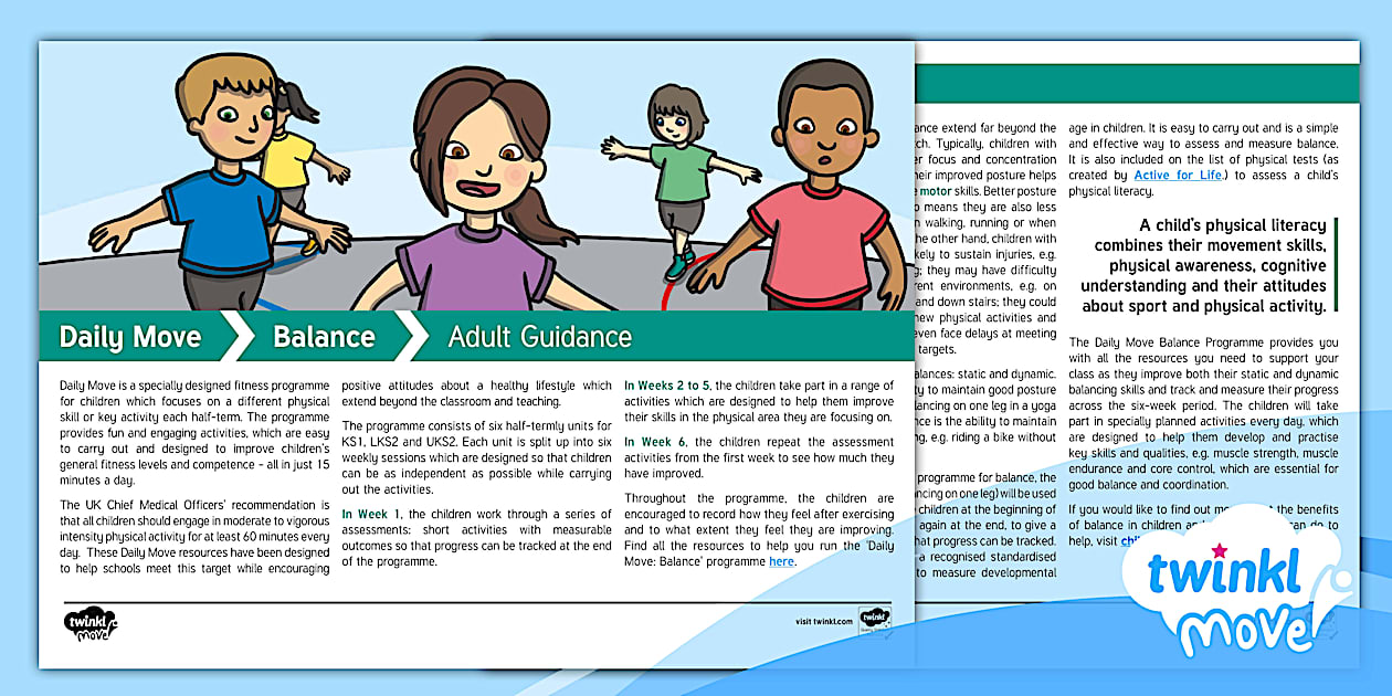 👉 Twinkl Move PE - Daily Move: Balance Adult Guidance