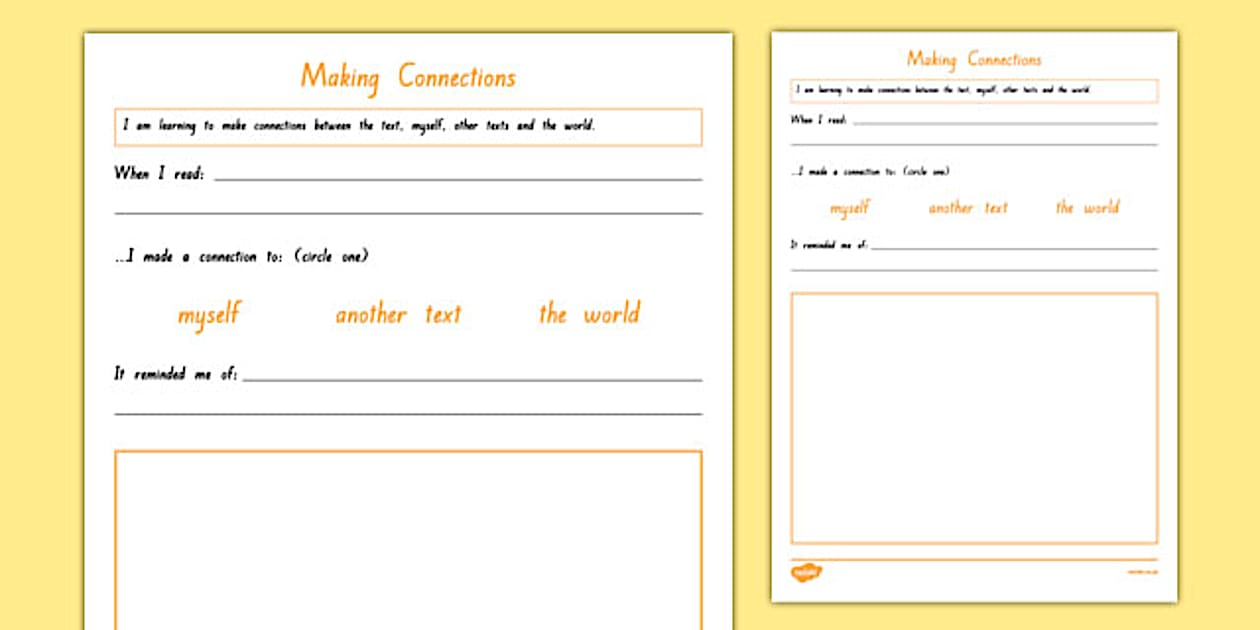 Making Connections Worksheet / Worksheet, worksheet - Twinkl