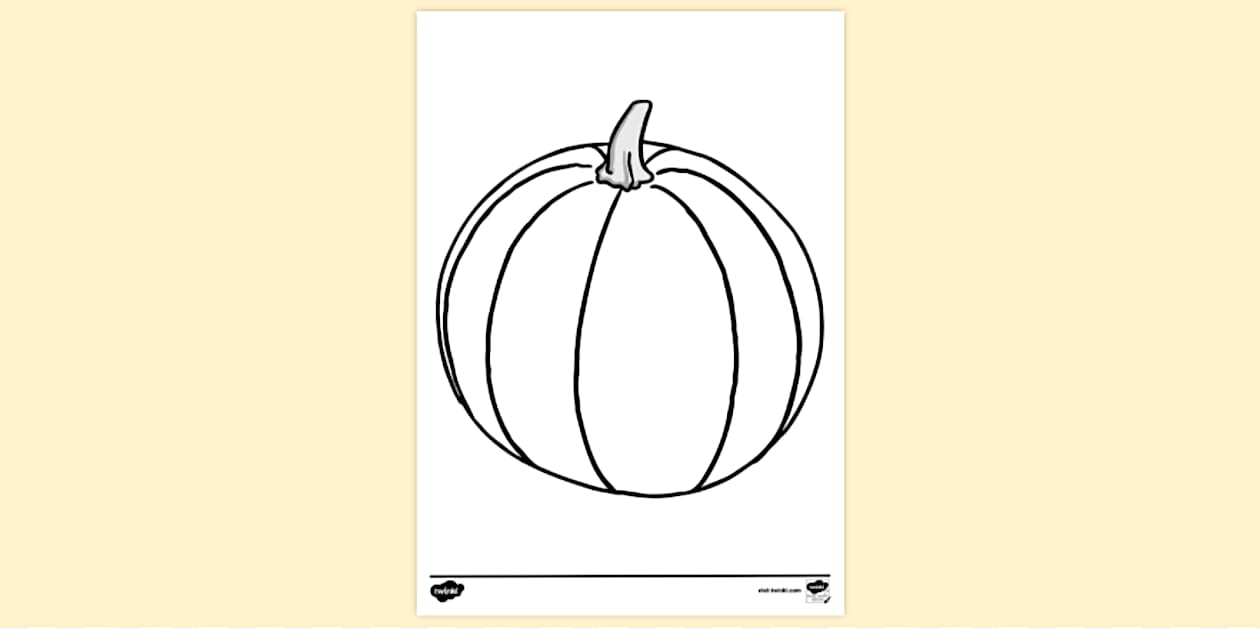 Easy Pumpkin Colouring Page | Colouring Sheets - Twinkl