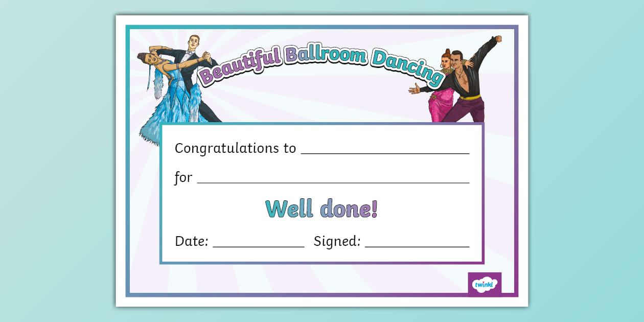 * NEW * KS2 Ballroom Dance Certificate - Twinkl PE - Twinkl
