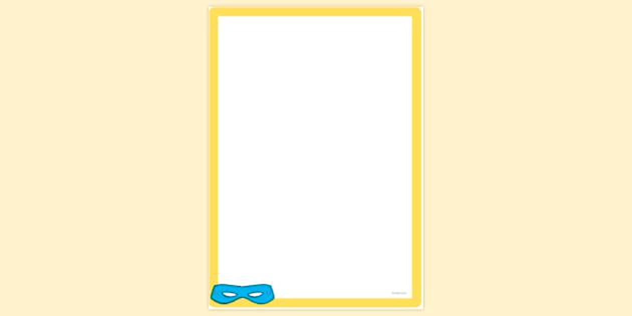 Simple Blank Male Superhero Page Border | Page Borders