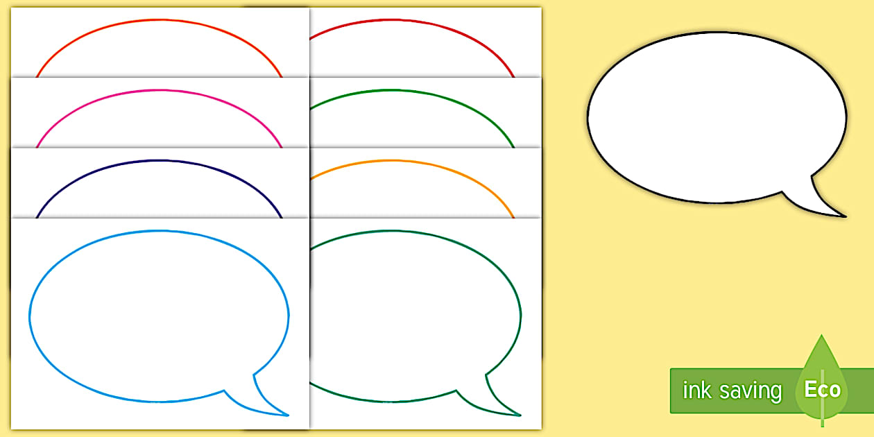 Black and White Sprechblasen zum Selbstgestalten - Twinkl