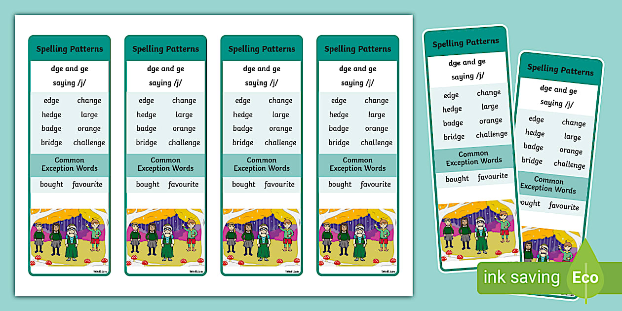 Black and White Level 6 Week 2 Spelling Bookmarks - Twinkl