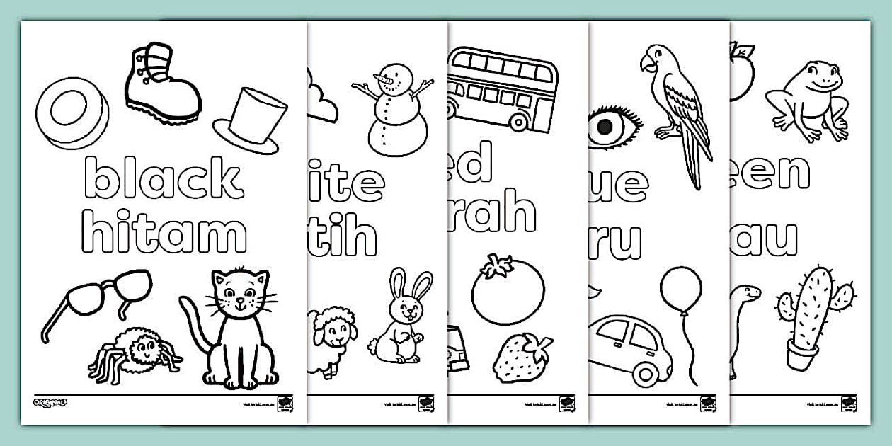 Let's Count! Bilingual Indonesian/English Colouring Pages