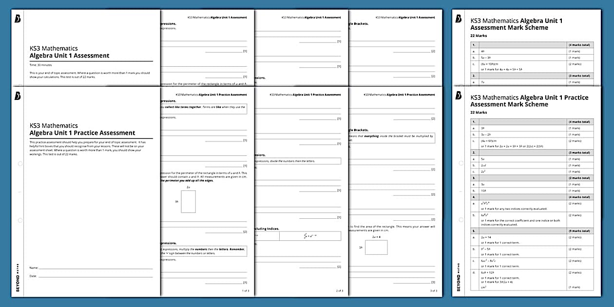 Simple Algebra Worksheets: Assessment Pack | KS3 Maths