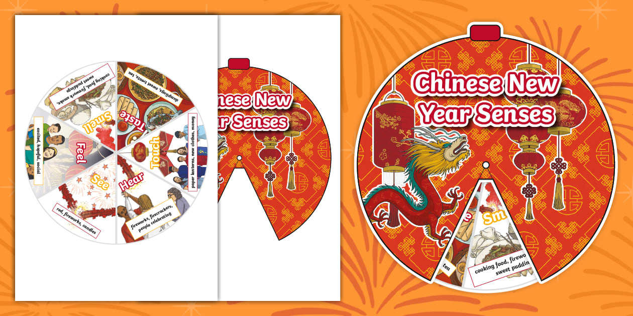 Chinese New Year Senses Spinning Wheel Twinkl (teacher made)