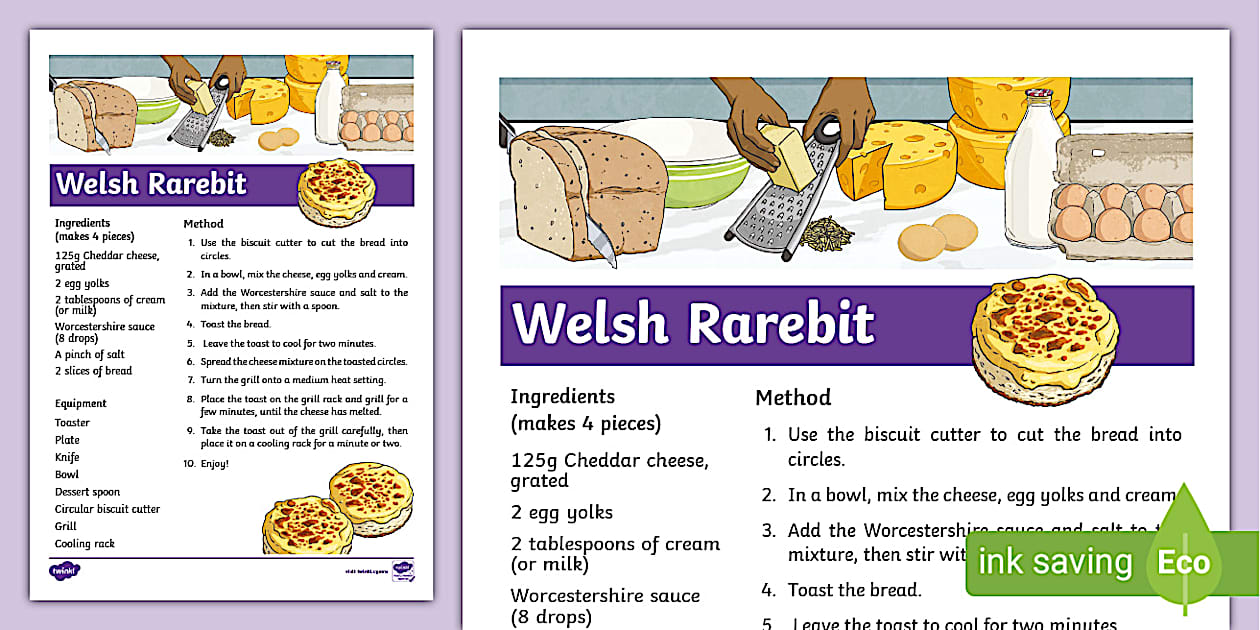 Welsh Rarebit Recipe Card - Step-by-Step Instructions