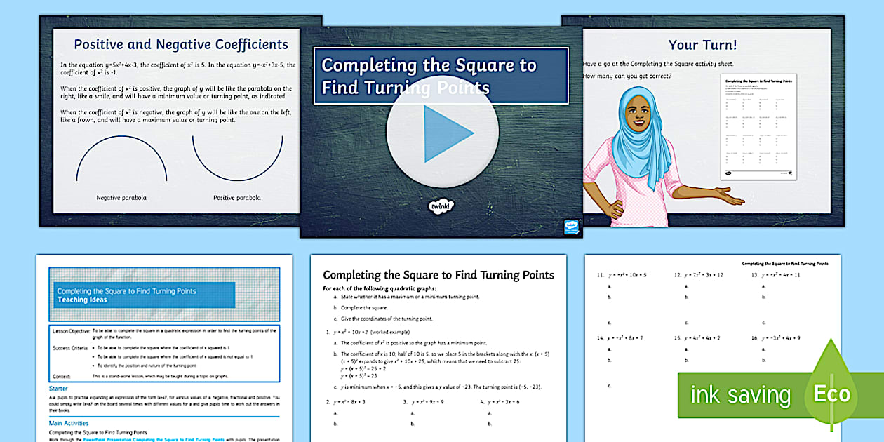 Functions Lesson 6: Completing the Square to Find Turning Points