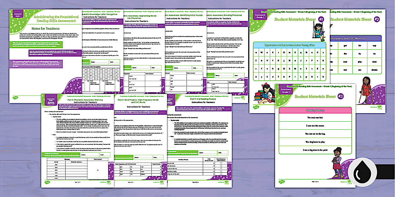 Foundational Reading Skills Assessment - Grade 1 - Twinkl