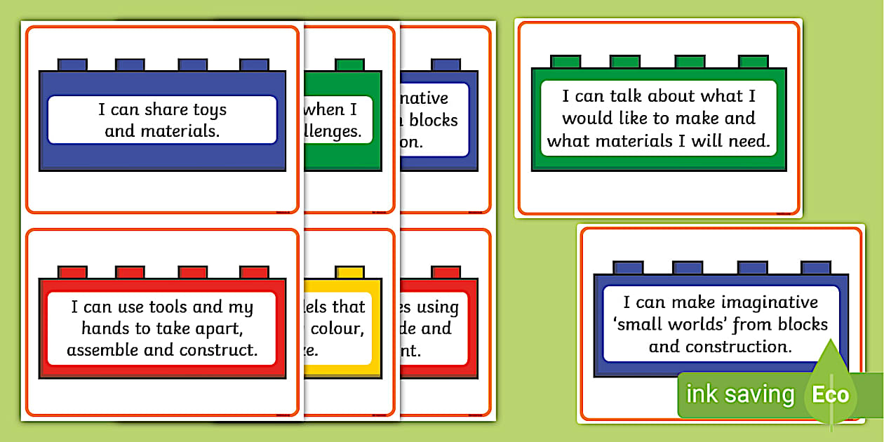 EYFS I Can Construction Area Continuous Provision Cards