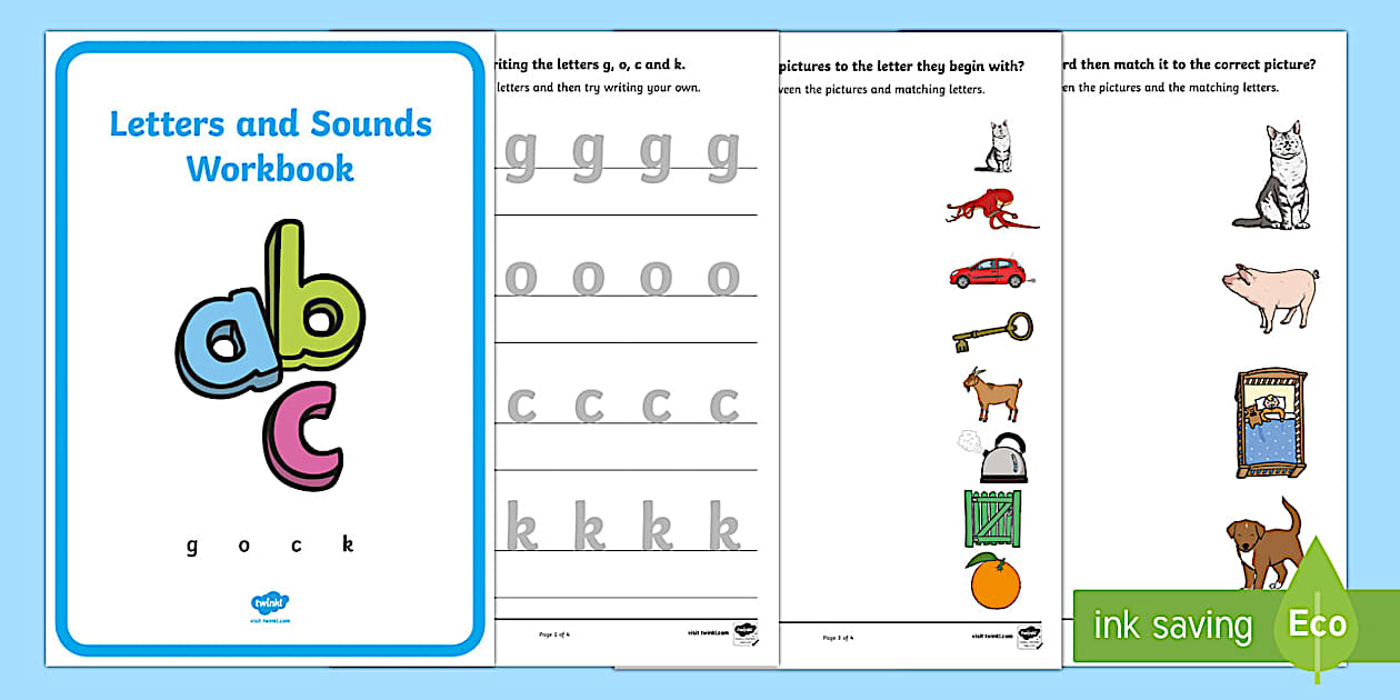 Letters and Sounds (g, o, c, k) Activity Booklet