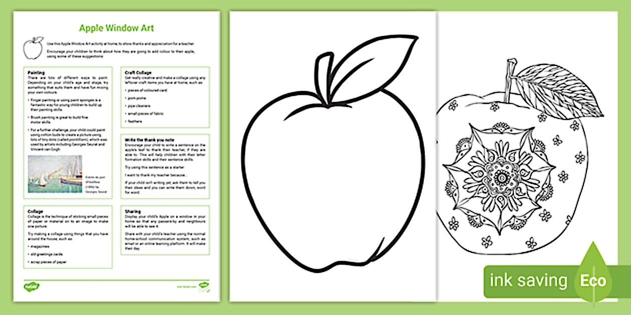 Apple Window Art (teacher made) - Twinkl