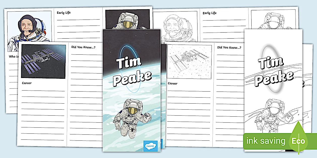 Tim Peake Leaflet Template (teacher made) - Twinkl