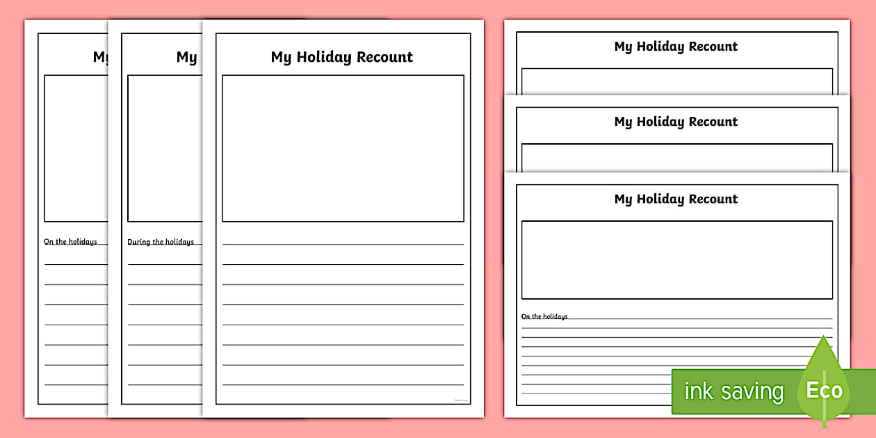 TAS My Holiday Recount Writing Template - Twinkl