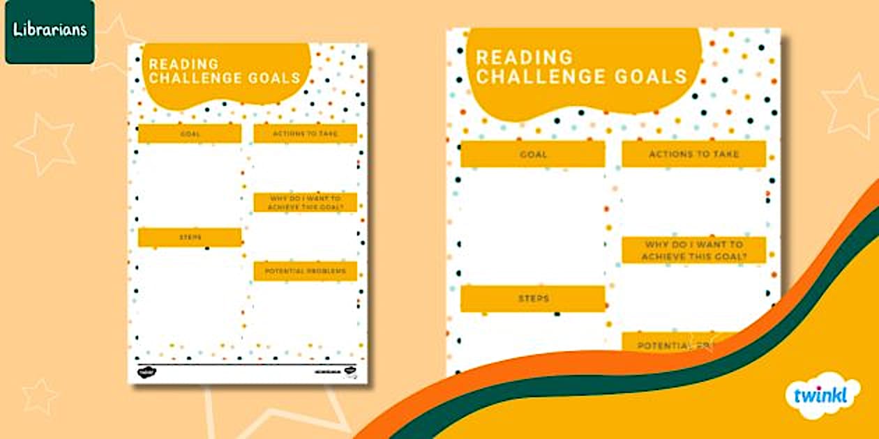 Librarian Reading Challenge - Goals Tracker (teacher made)