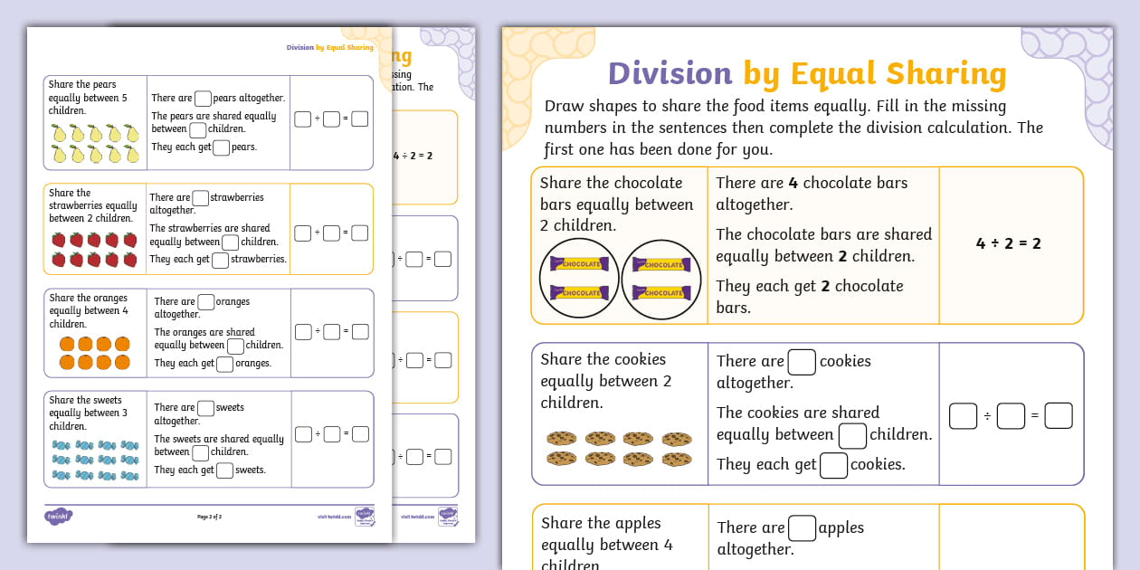 Division by Equal Sharing - Twinkl - KS1 - Twinkl