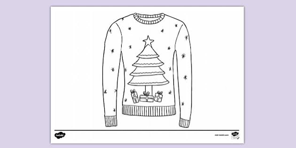 Christmas Jumper Colouring Sheet | Colouring Sheets - Twinkl