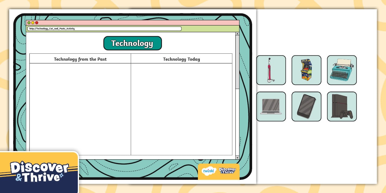 Technology Cut and Paste Activity (teacher made) - Twinkl