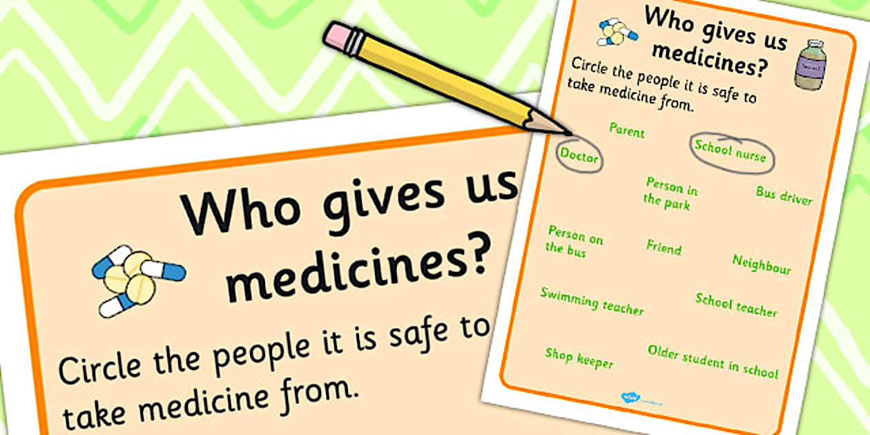 Who Gives Us Medicines Worksheet (teacher made) - Twinkl