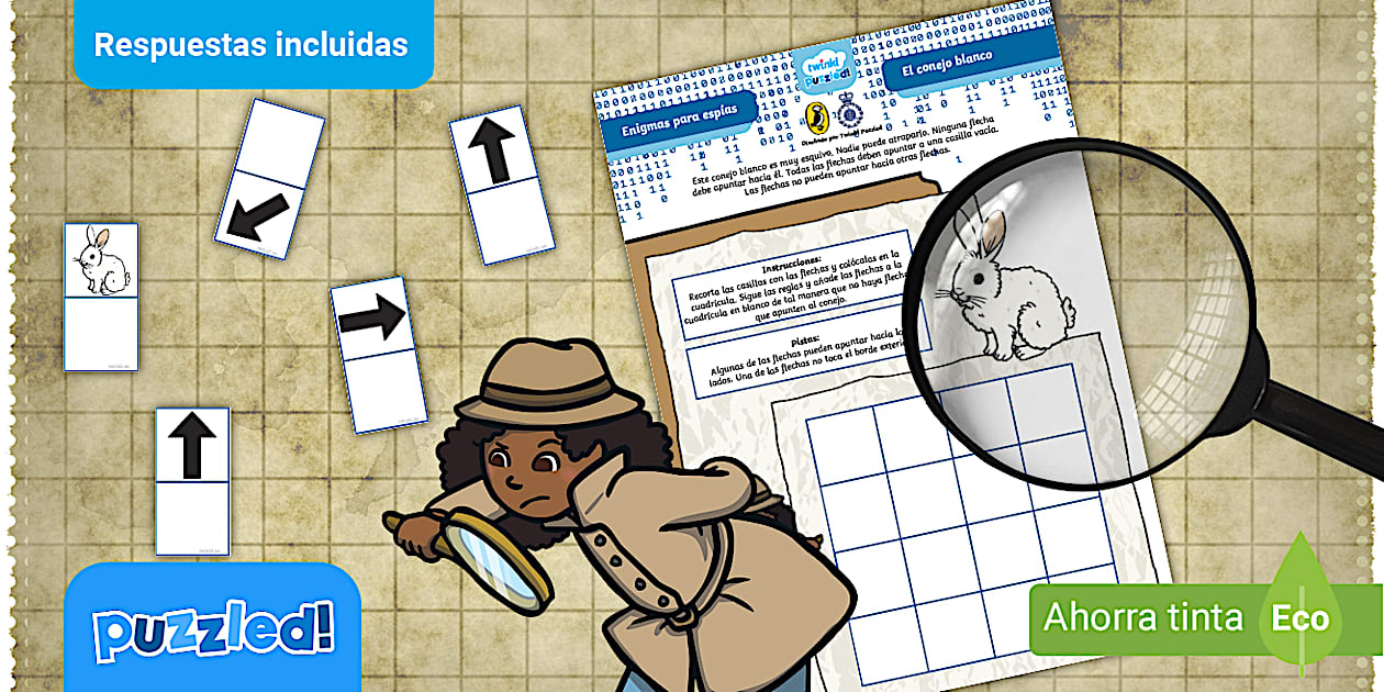 Ficha de actividad: Enigmas para espías - El Conejo Blanco