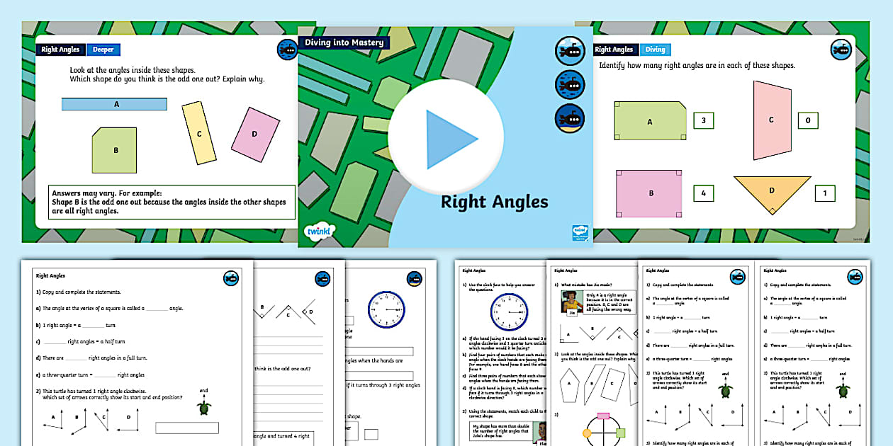 White Rose Maths: Recognise Right Angles in Shapes Teaching Pack