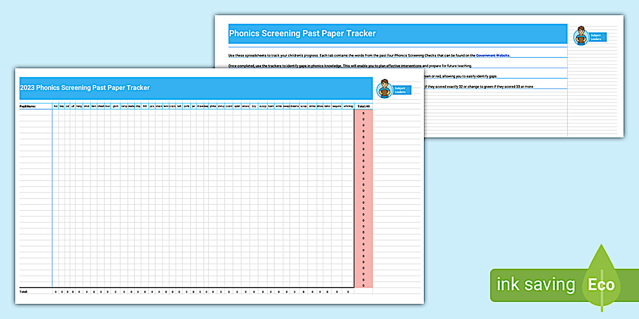 Twinkl Phonics Screening Tracker- Primary Resources - Twinkl