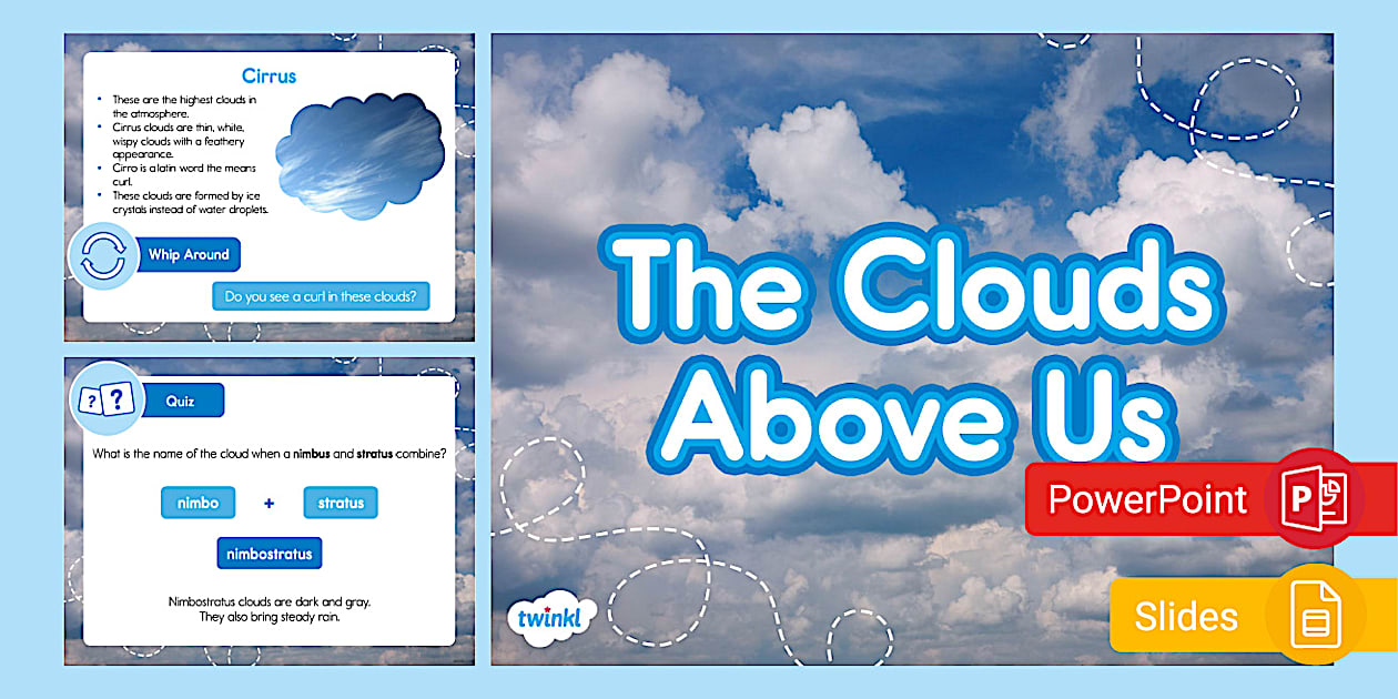Second Grade The Clouds Above Us PowerPoint & Google Slides