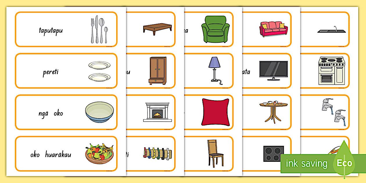 Māori Words for Home Items Labels | Pōhewa and Roleplay NZ