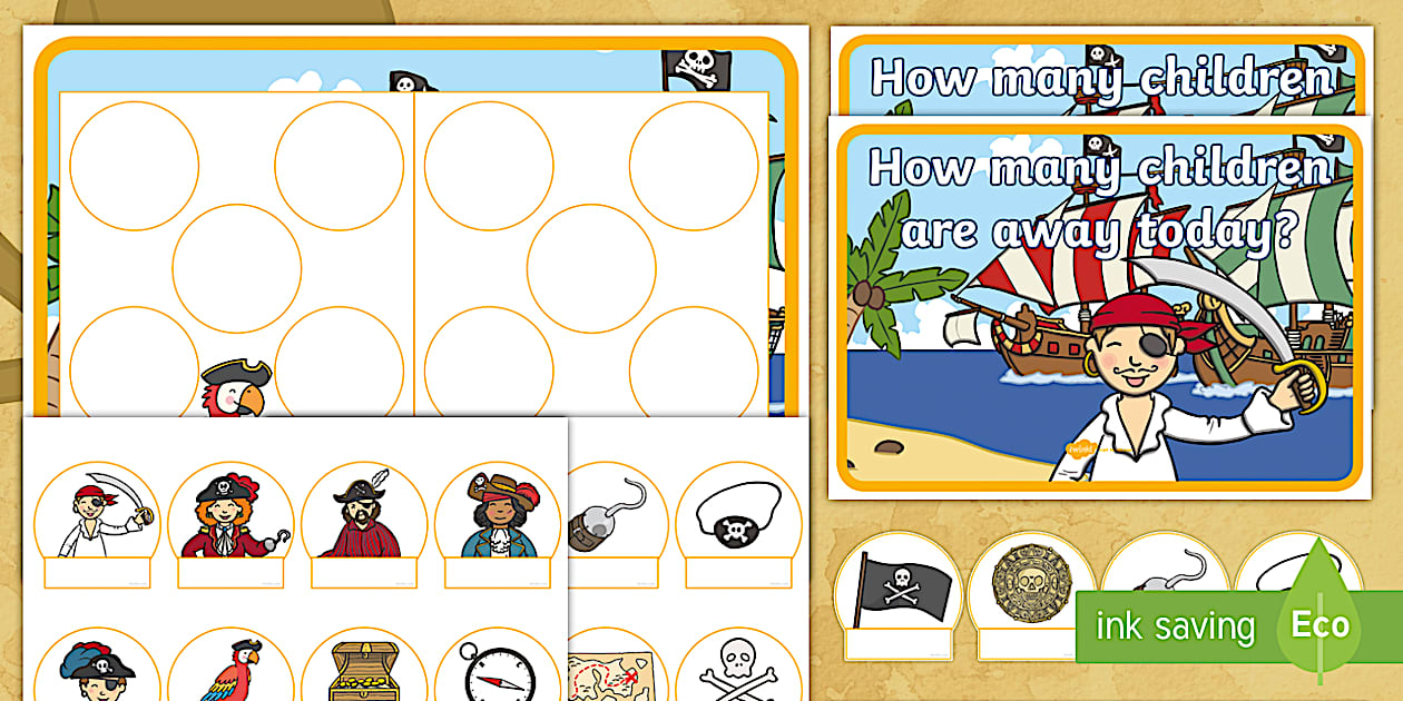 Pirate Editable Self-Registration Hungarian Number Picture Resource Pack