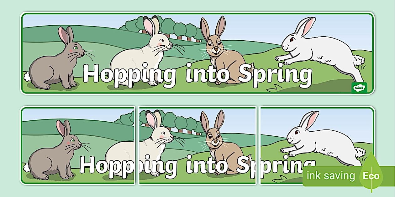 Hopping into Spring Display Banner (teacher made) - Twinkl