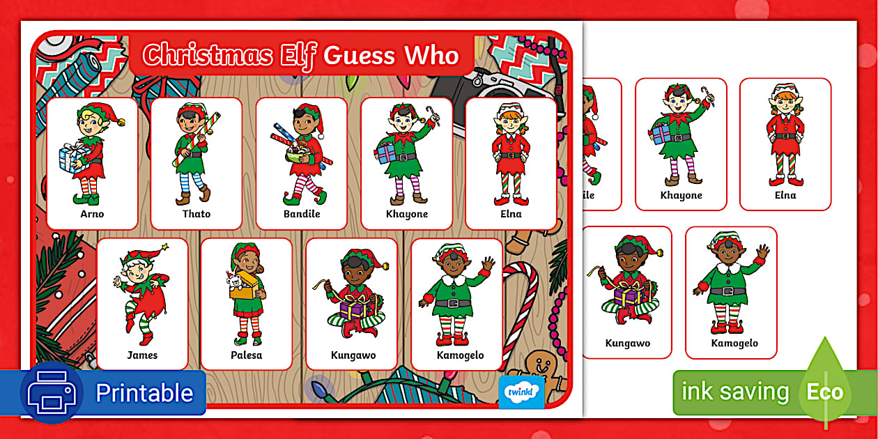 Grade 2/3 Special Days Christmas Elf Guess Who