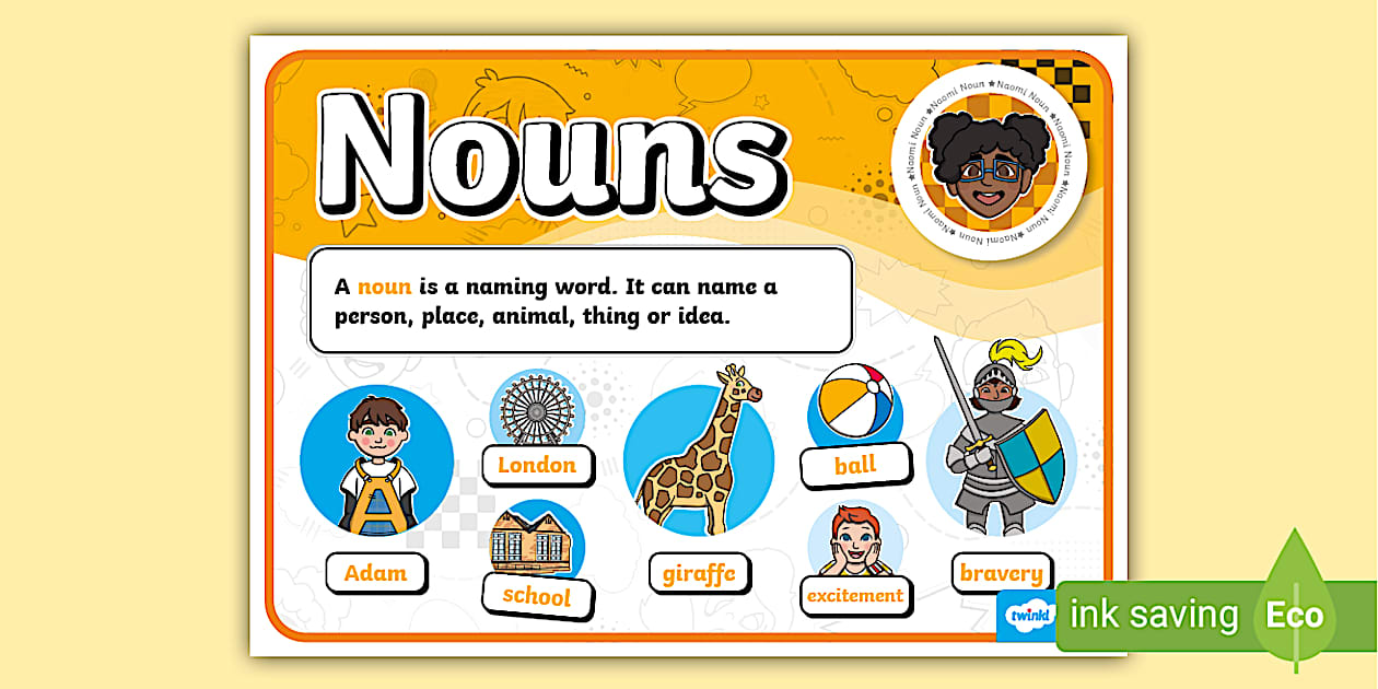 Cursive Noun Display Poster (teacher made) - Twinkl