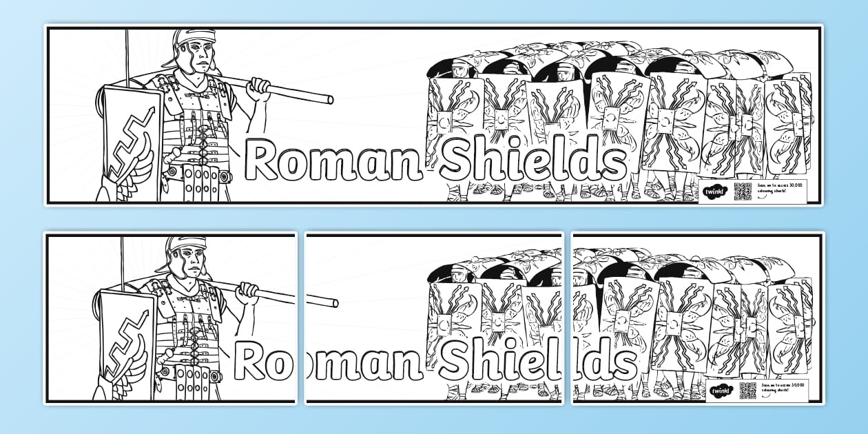 Roman Shields Colouring Display Banner (teacher made)