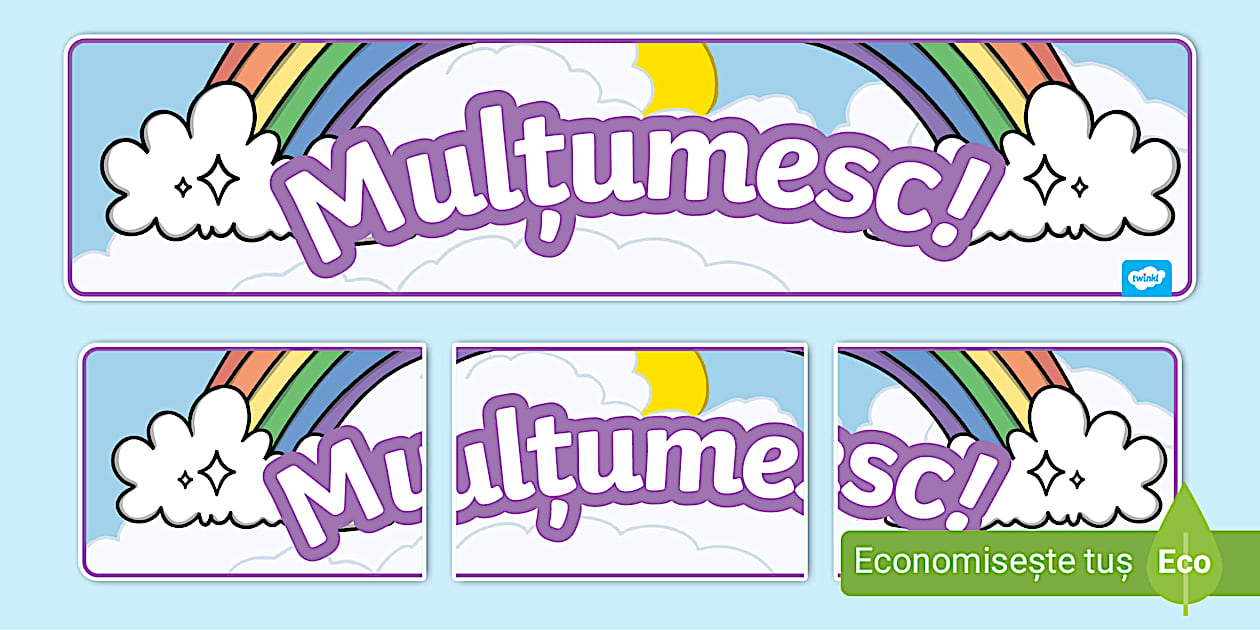 Mulțumesc! – Banner (teacher made) - Twinkl