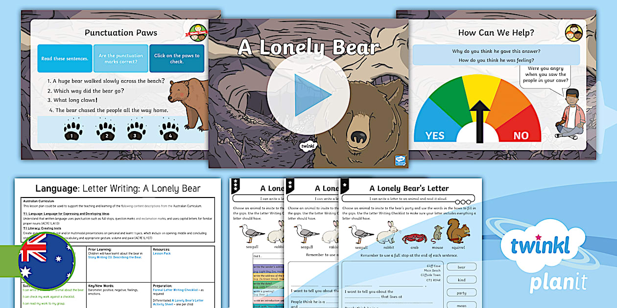 PlanIt English Year 1 Explorers: Bear Hunt: Letter Writing (3) Lesson ...