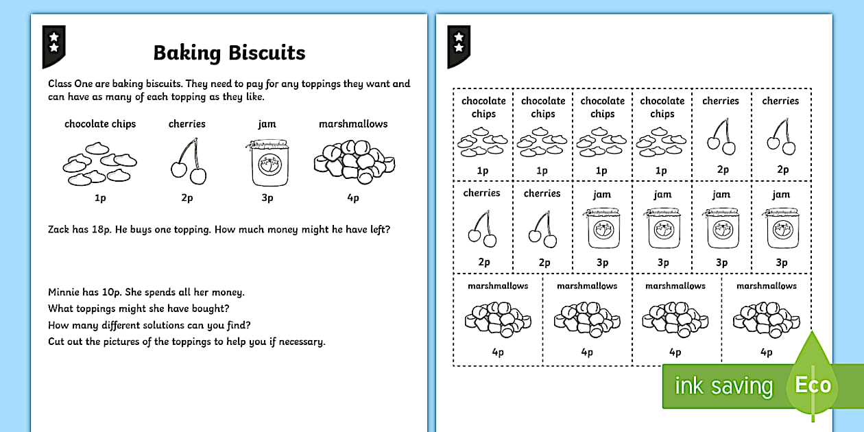 Baking Addition and Subtraction Differentiated Worksheet / Worksheets