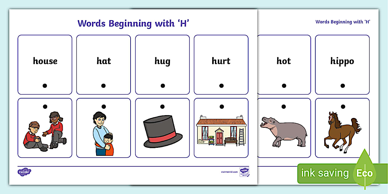 'H' Sound Thread Matching Activity (teacher made) - Twinkl