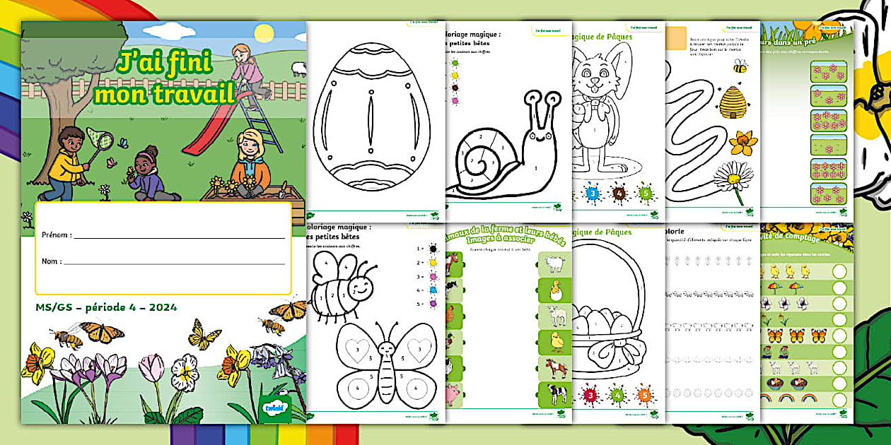 J'ai fini mon travail - Livret d'activités MS/GS - printemps 2024
