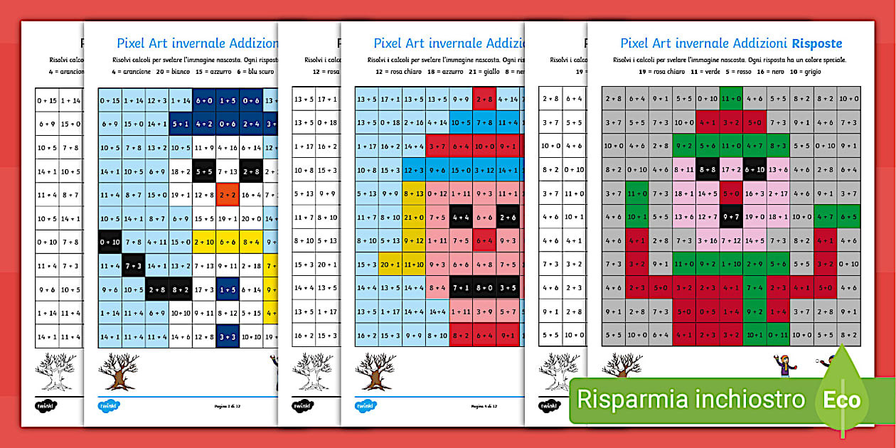 Pixel Art invernale (teacher made) - Twinkl