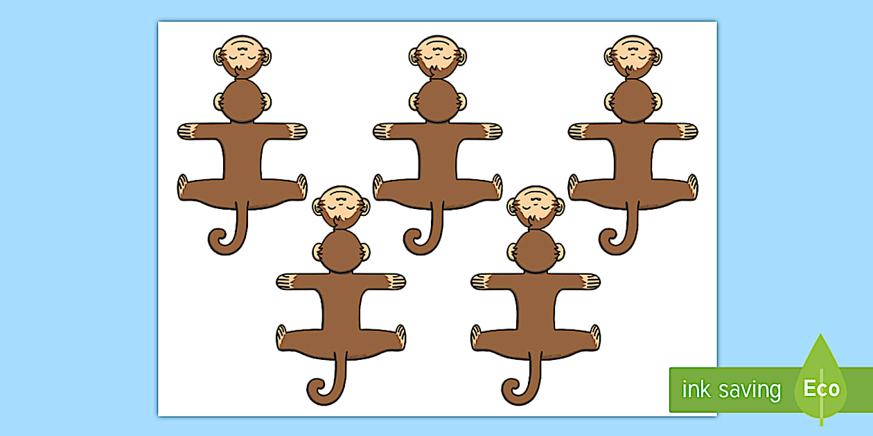 Black and White Monkey Finger Hugger Cut-Outs (teacher made)