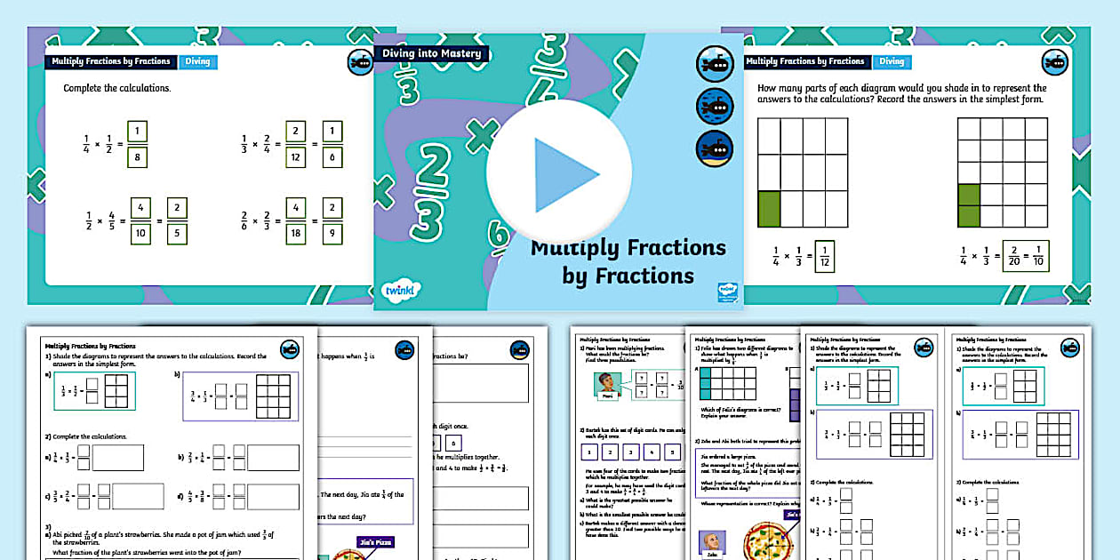 👉 Year 6 DiM: Multiply Fractions by Fractions Teaching Pack