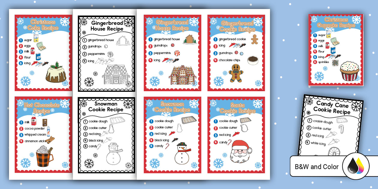 Gingerbread Bakery Dramatic Play Recipe Cards (teacher made)