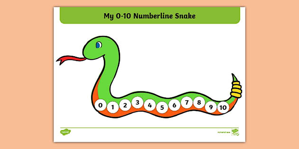 1 to 10 Number Line Snake (teacher made) - Twinkl
