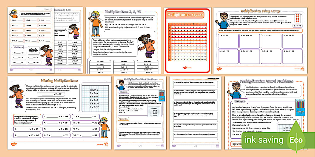 Year 2 Multiplication Home Support Pack (Teacher-Made)