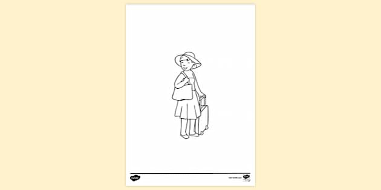 Woman with Shoulder Bag Colouring | Colouring Sheets